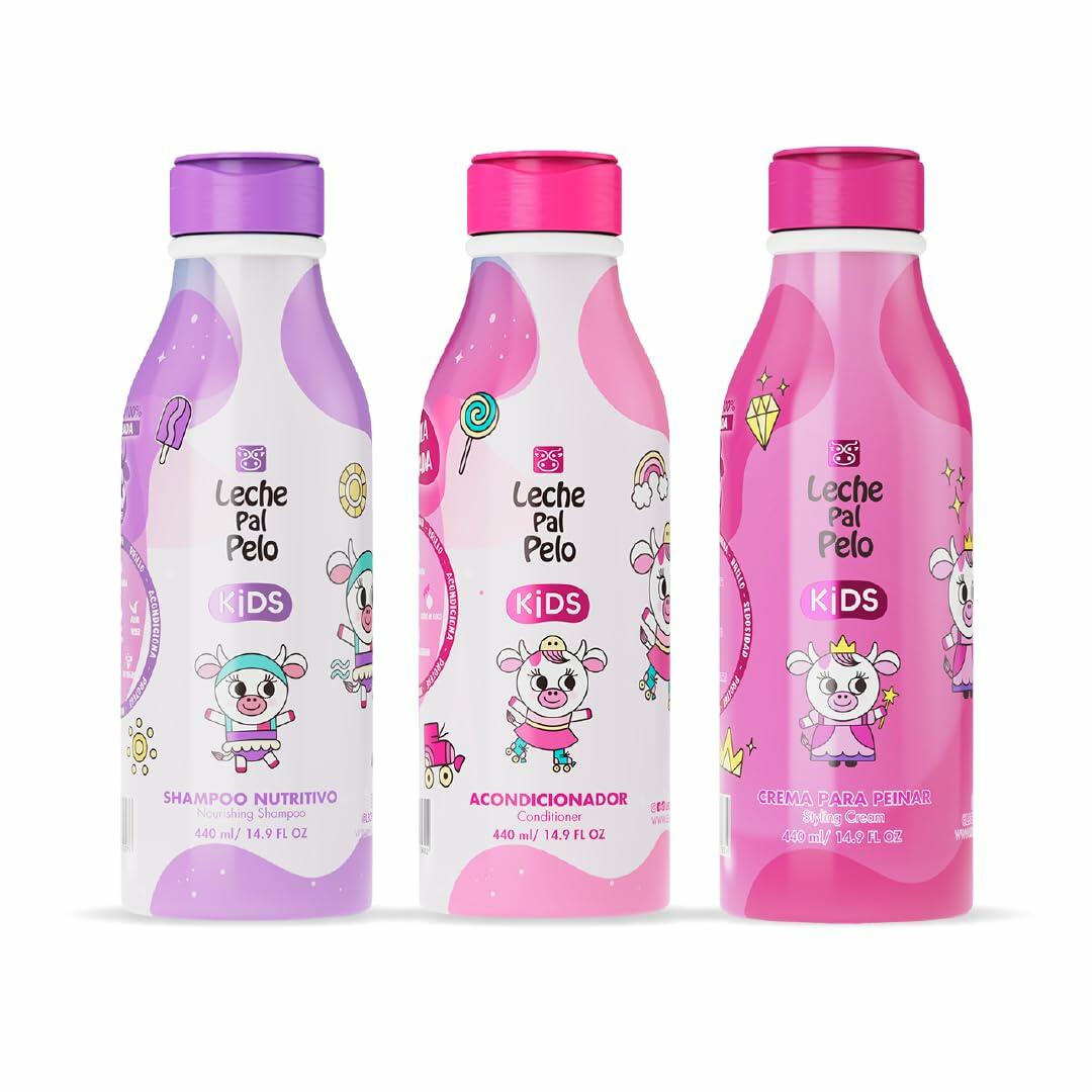 Leche Pal Pelo Kids Complete Hair Care Bundle, Shampoo, Conditioner, S